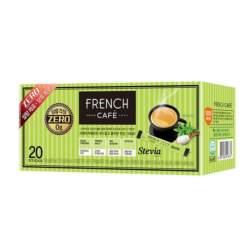 NY French Cafe Coffee Mix with Stevia 20 Sticks – Korean Low Sugar 3-i ...