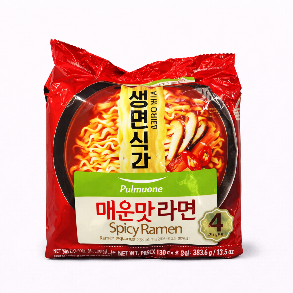 PULMUONE Fresh Texture Spicy Ramen Non-Fried Noodles Multipack 95.9g × ...